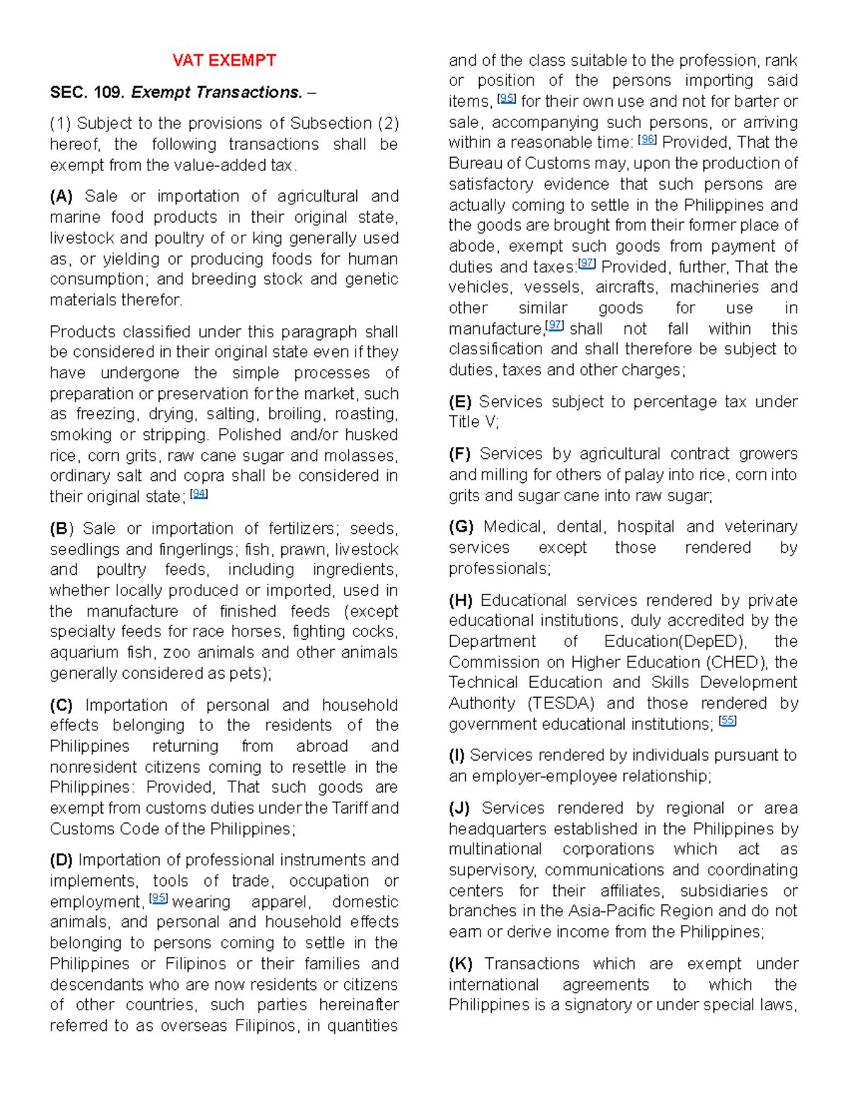 VAT Exempt Transactions and Related Tax Implications - Studocu