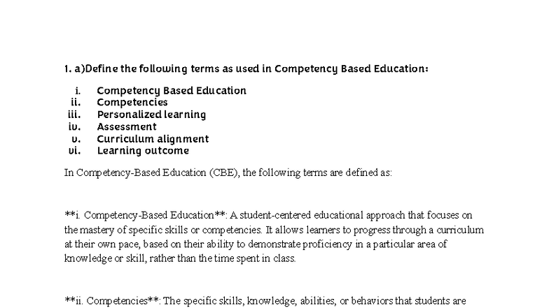 CBE Q&A: Key Concepts and Principles in Competency-Based Education ...