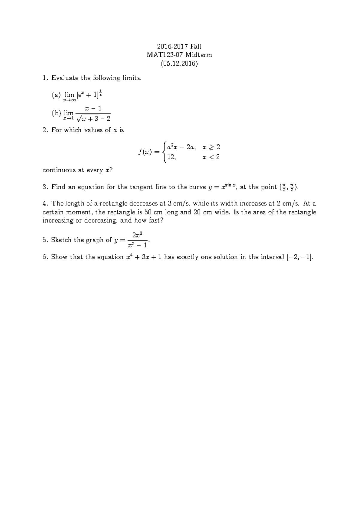 MAT123 Fall 2016 Midterm Exam Solutions - Studocu