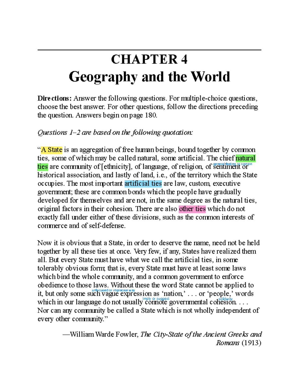 CHAPTER 4 Geography and the World - SS01 McGraw Hill GED Workbook - Studocu