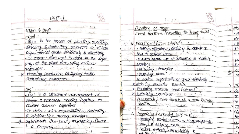 IEM UNIT 1 - Management Functions and Organizational Efficiency - Studocu