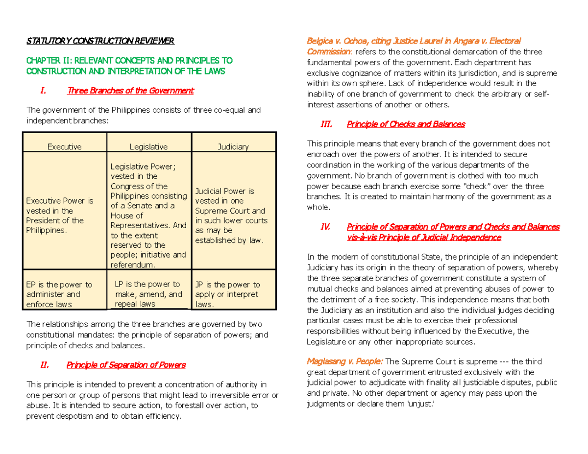 Statutory Construction Review - Sualog Reviewer and Key Principles ...