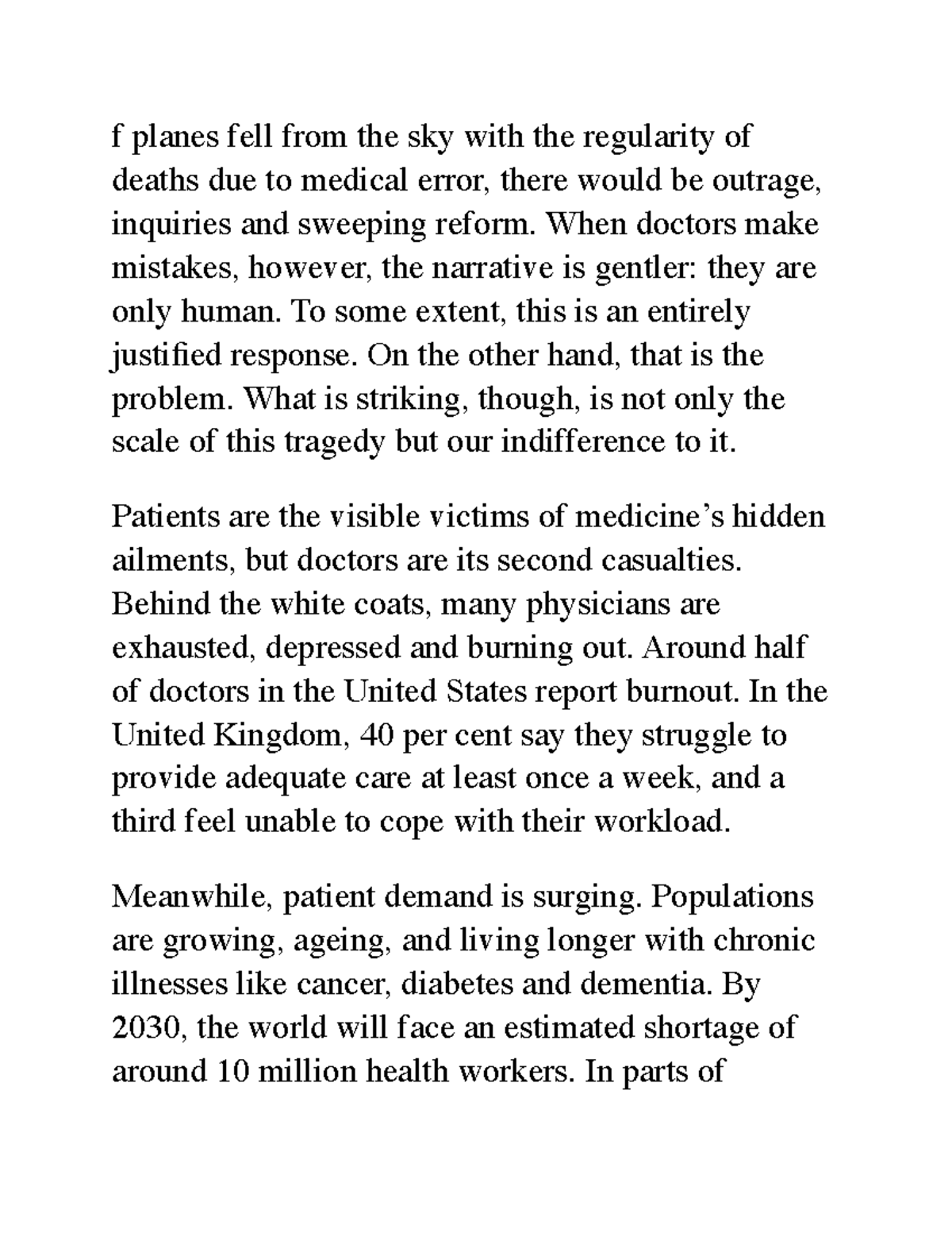 "Sample Essay 2: The Human Element in Medical Errors and AI Integration ...