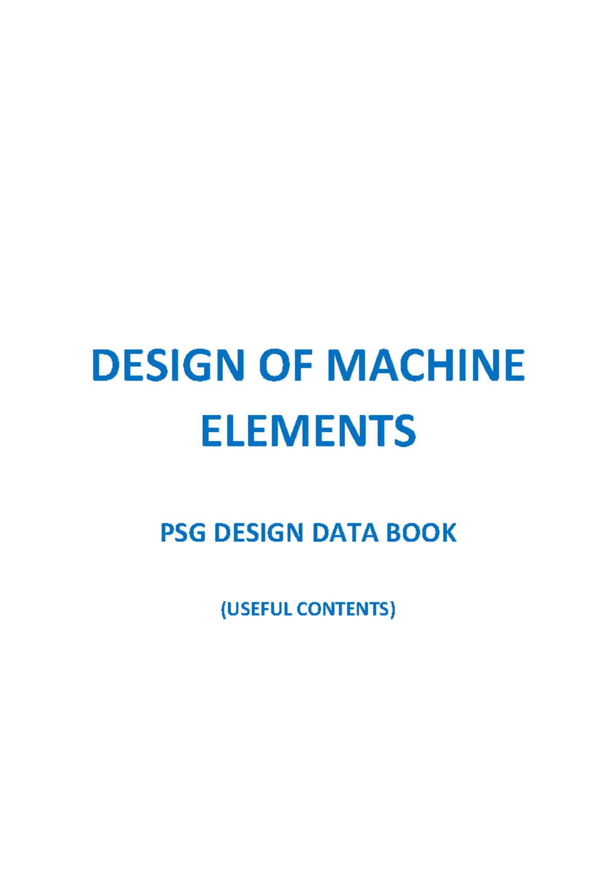 PSG 1& Machine Design Data Sheets: Static & Fluctuating Stresses - Studocu