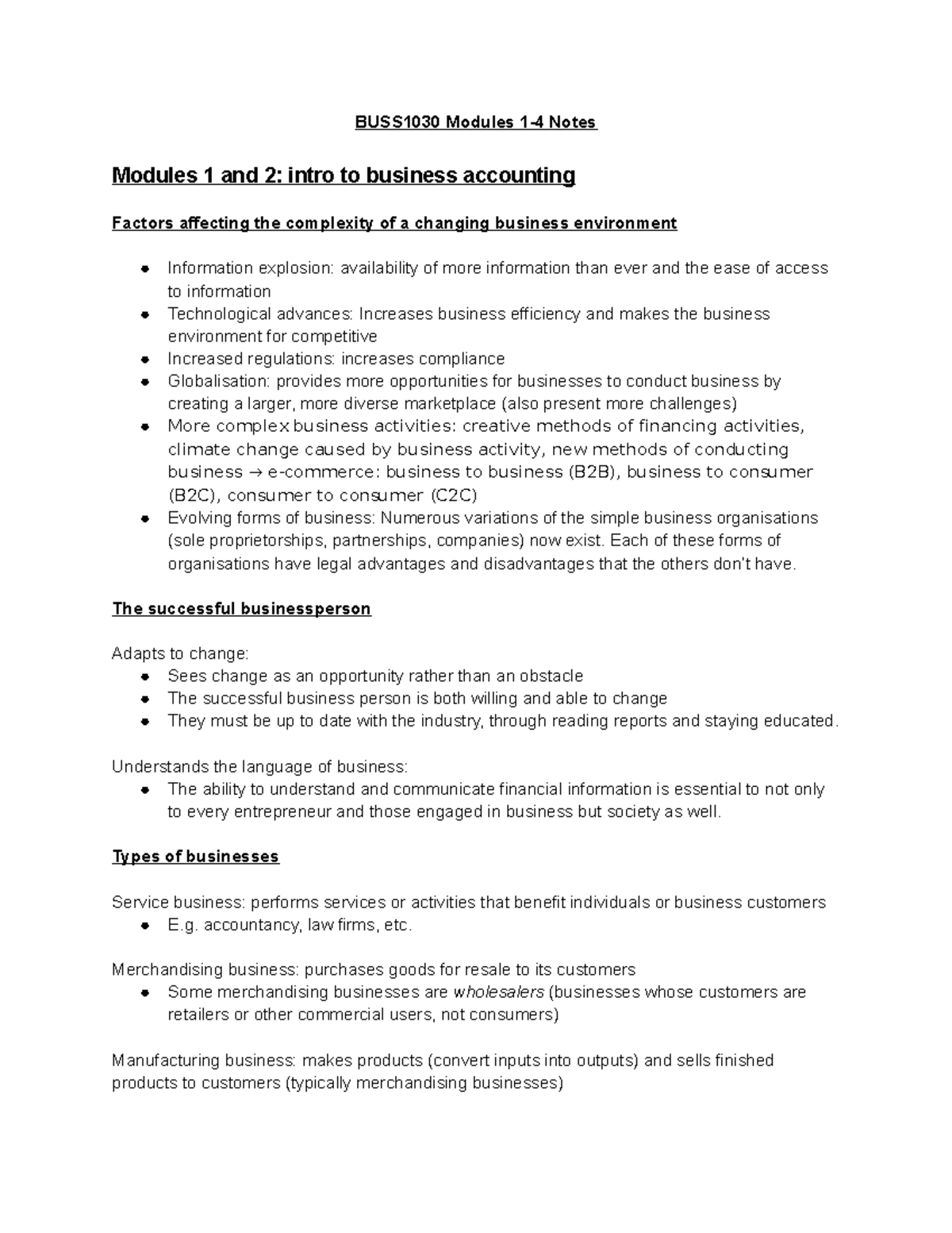 1030 Notes - Summary of all modules in BUSS1030 as of 2021 - BUSS1030 ...
