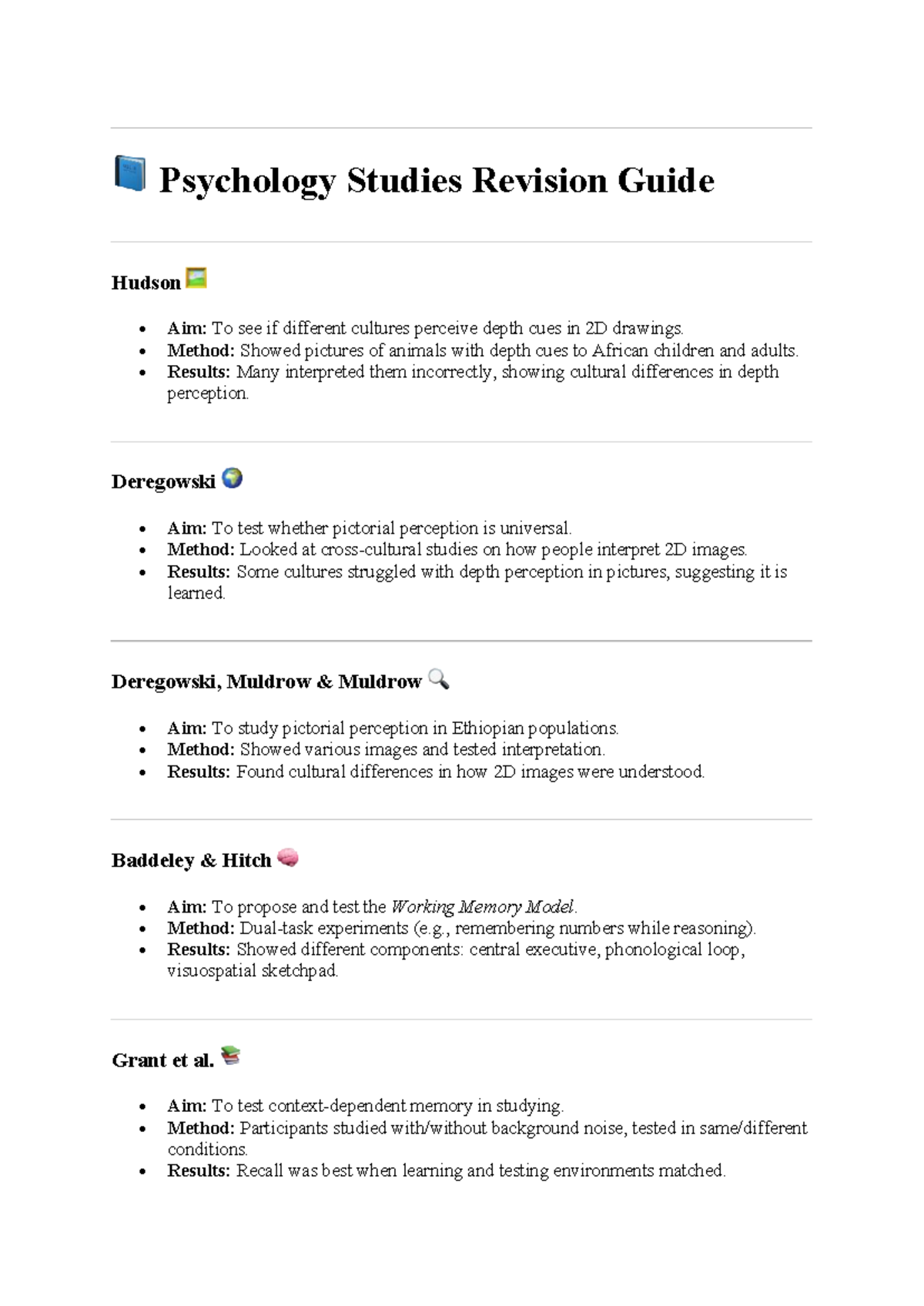 Psychology Studies Revision Guide: Cultural Perception & Conditioning ...