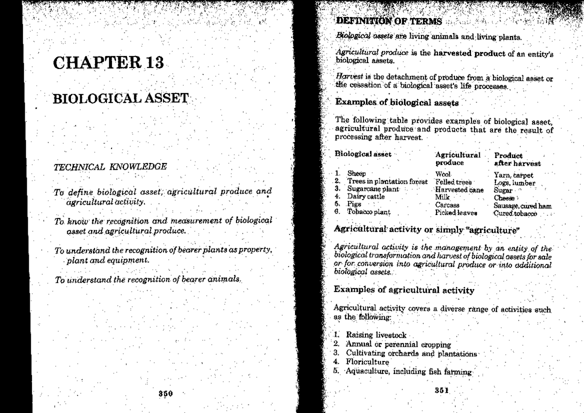 Biological Assets Valix Chapter Summary and Key Concepts - Studocu
