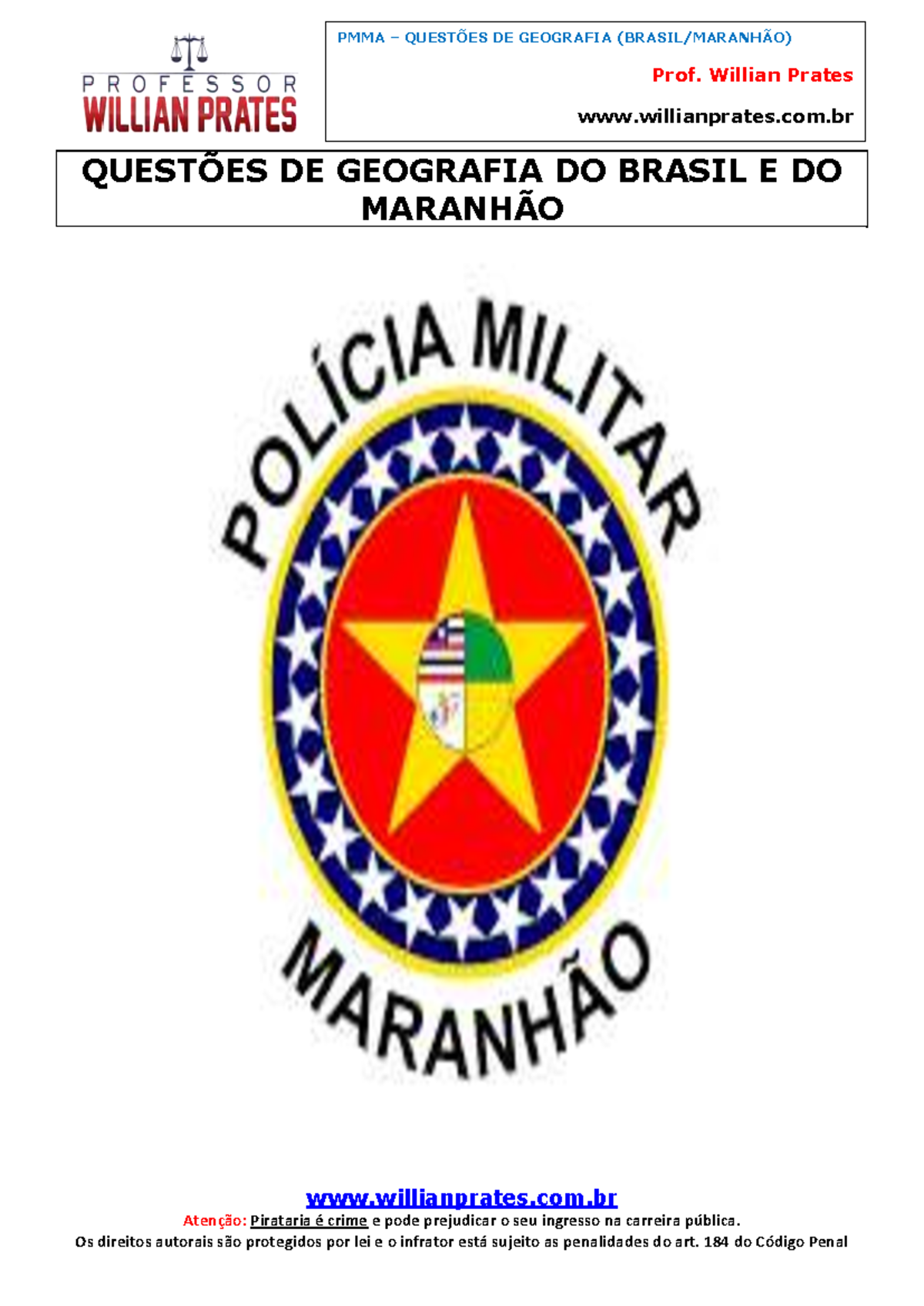 Apostila de Geografia do Maranhão - PMMA: Questões e Análises - Studocu