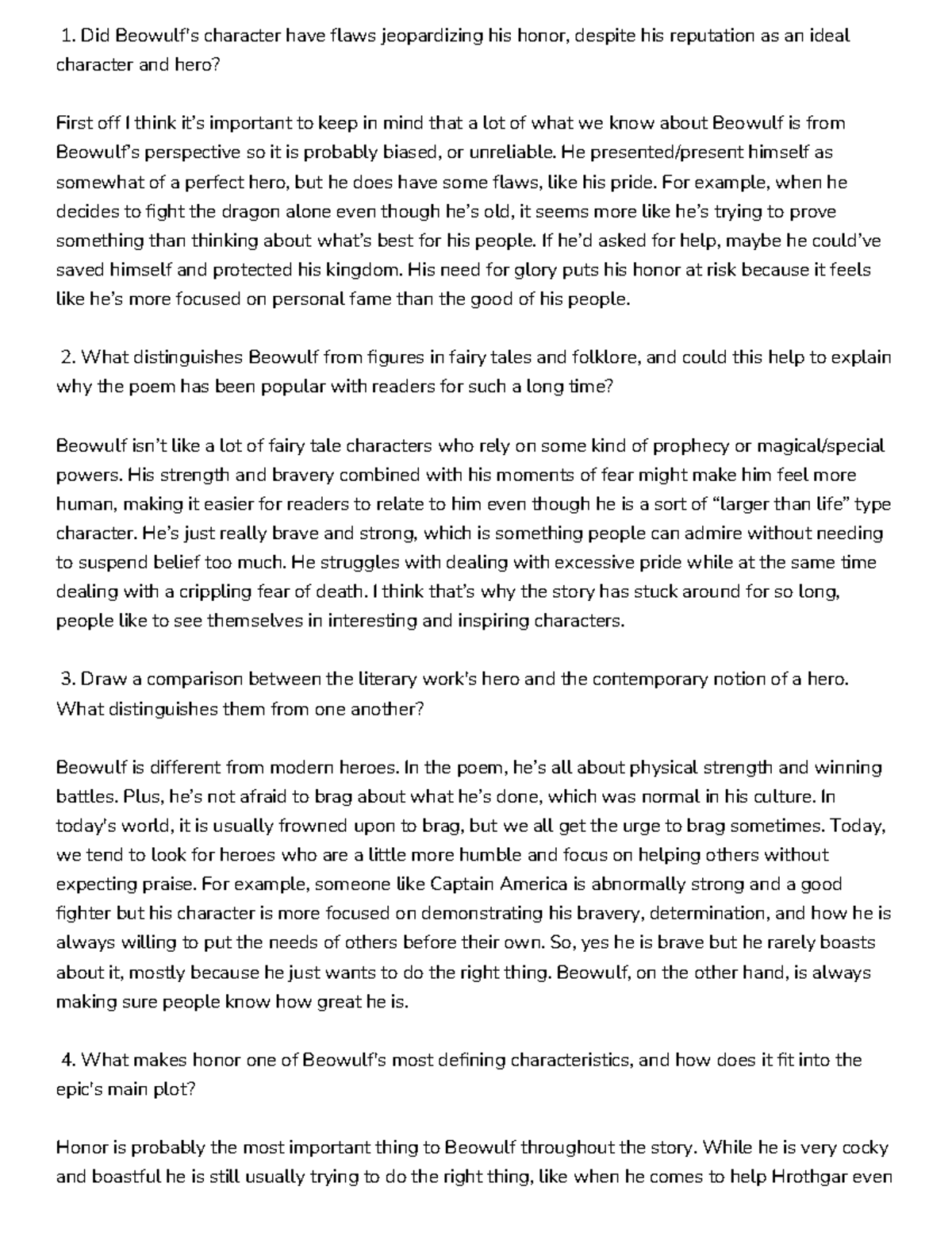 Beowulf Socratic Seminar Final Draft Analysis and Insights - Studocu