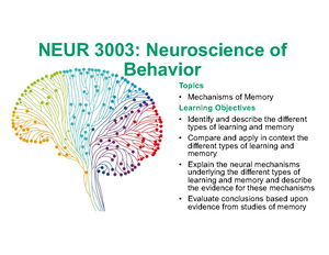 Neur 3003: Genetic basis of depression and neuropsychiatric disorders ...