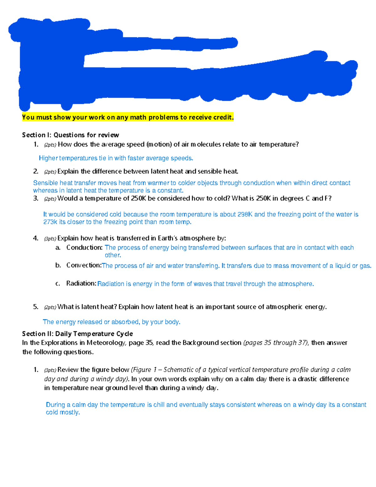 Lab 2 Energy-Warming and Cooling Earth and the Atmosphere - PHSC190 ...