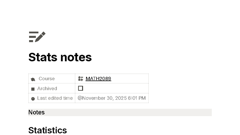 MATH2089 Final Exam Stats Notes: Descriptive & Inferential Statistics ...