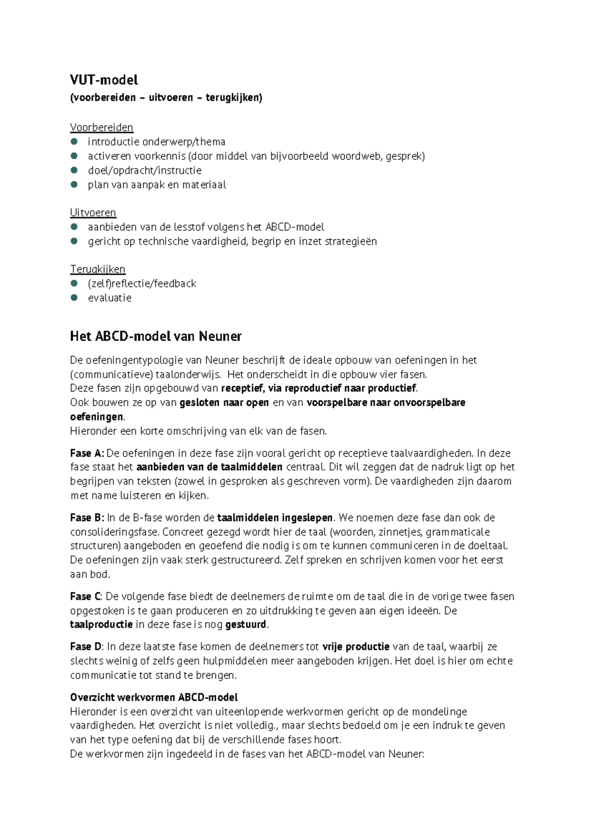 ABCD-model voor Onderwijs in Internationale Schakelklassen - VUT ...