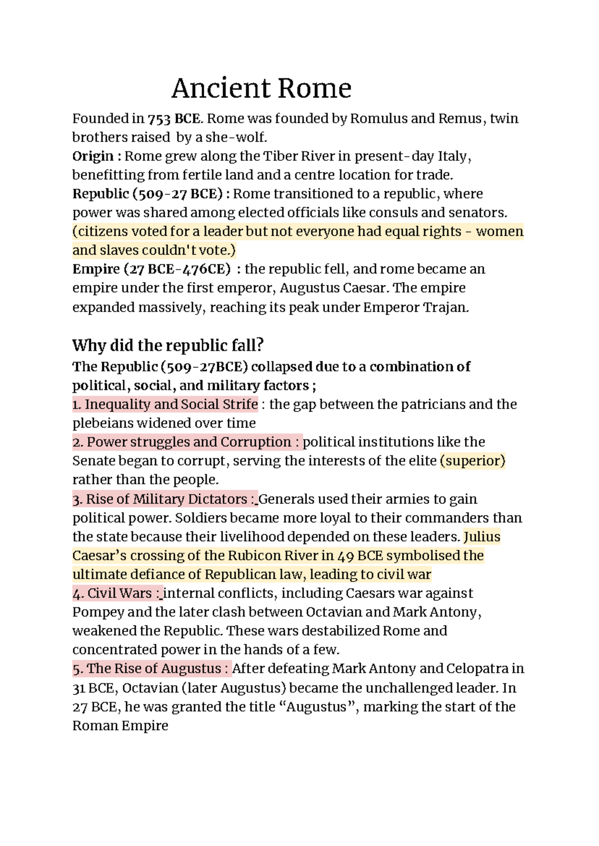 Ancient Rome - Ancient Rome Founded in 753 BCE. Rome was founded by ...