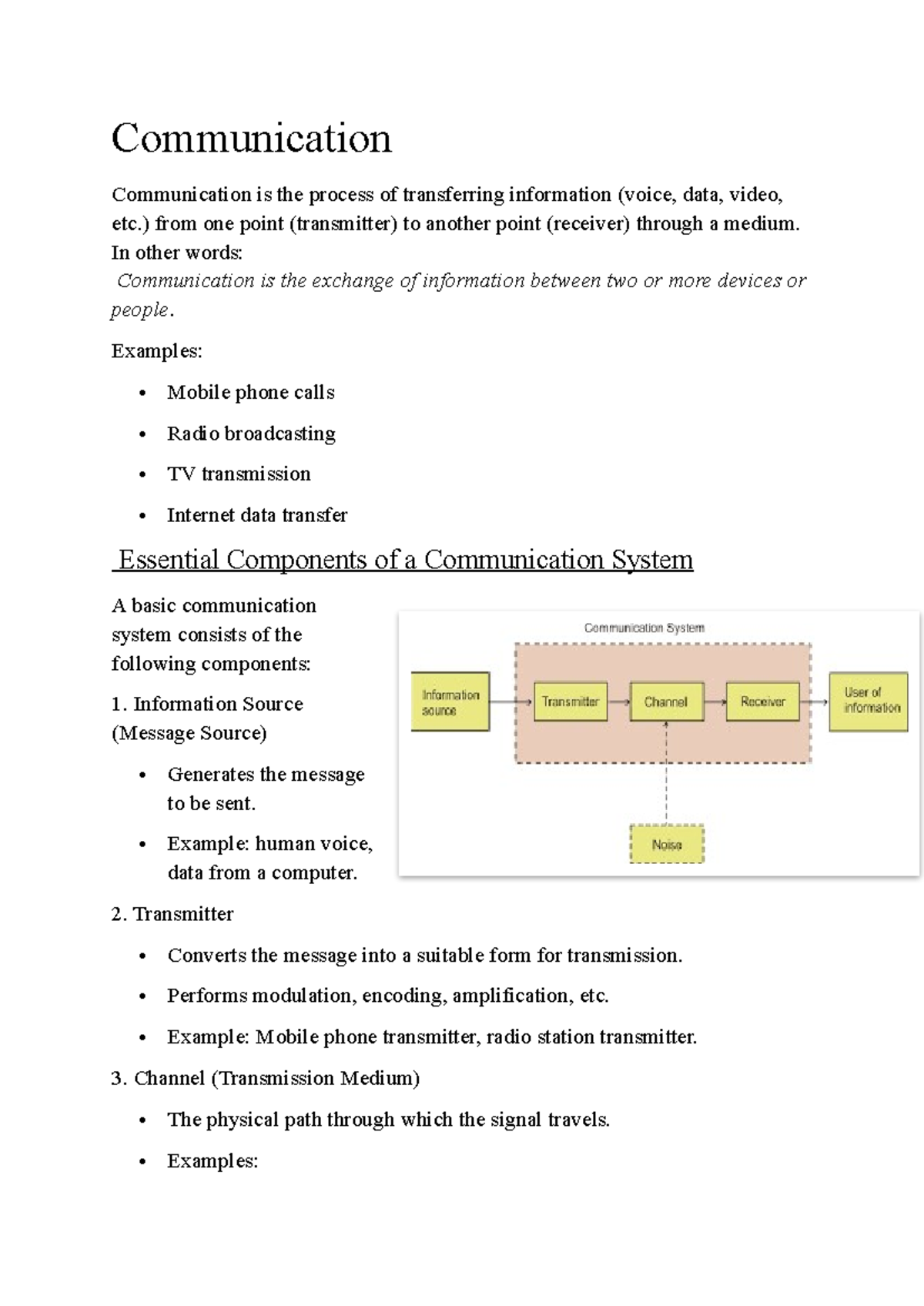 Communication - Simplified Class Notes (KTU Syllabus) - Studocu