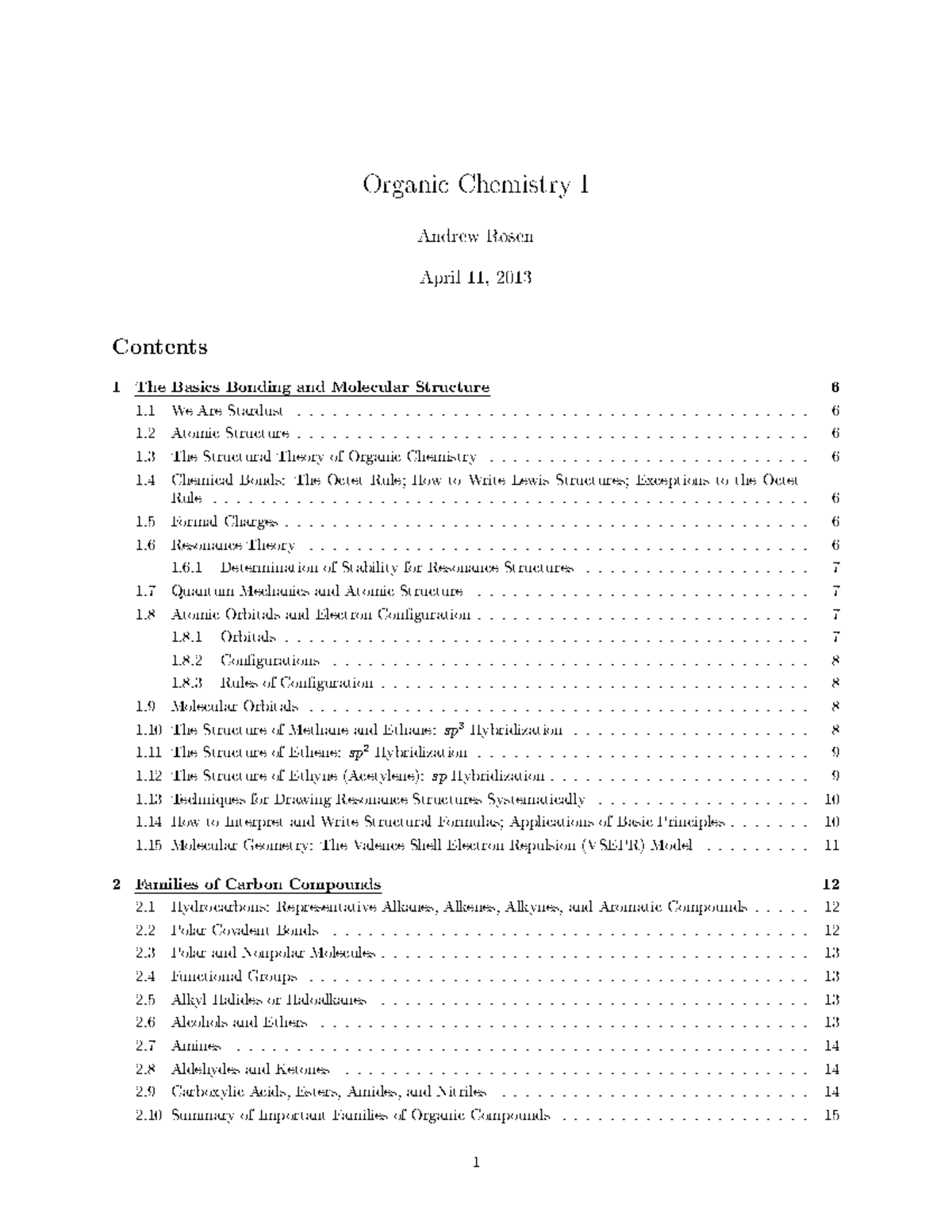 Organic Chemistry I Review Packet 1: Answer Key & Study Notes - Studocu