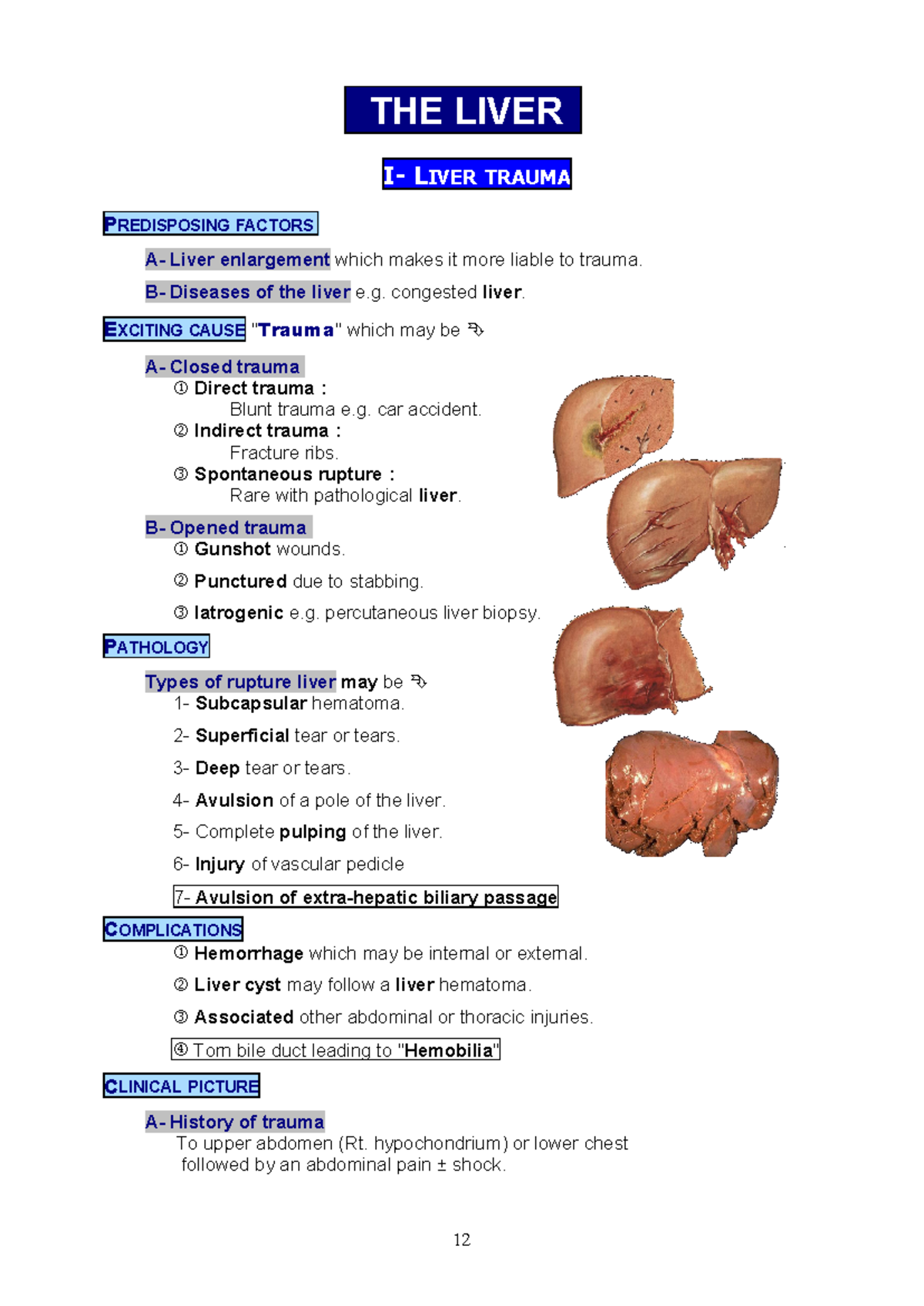 3- Liver - general surgery course - I- LIVER TRAUMA PREDISPOSING ...