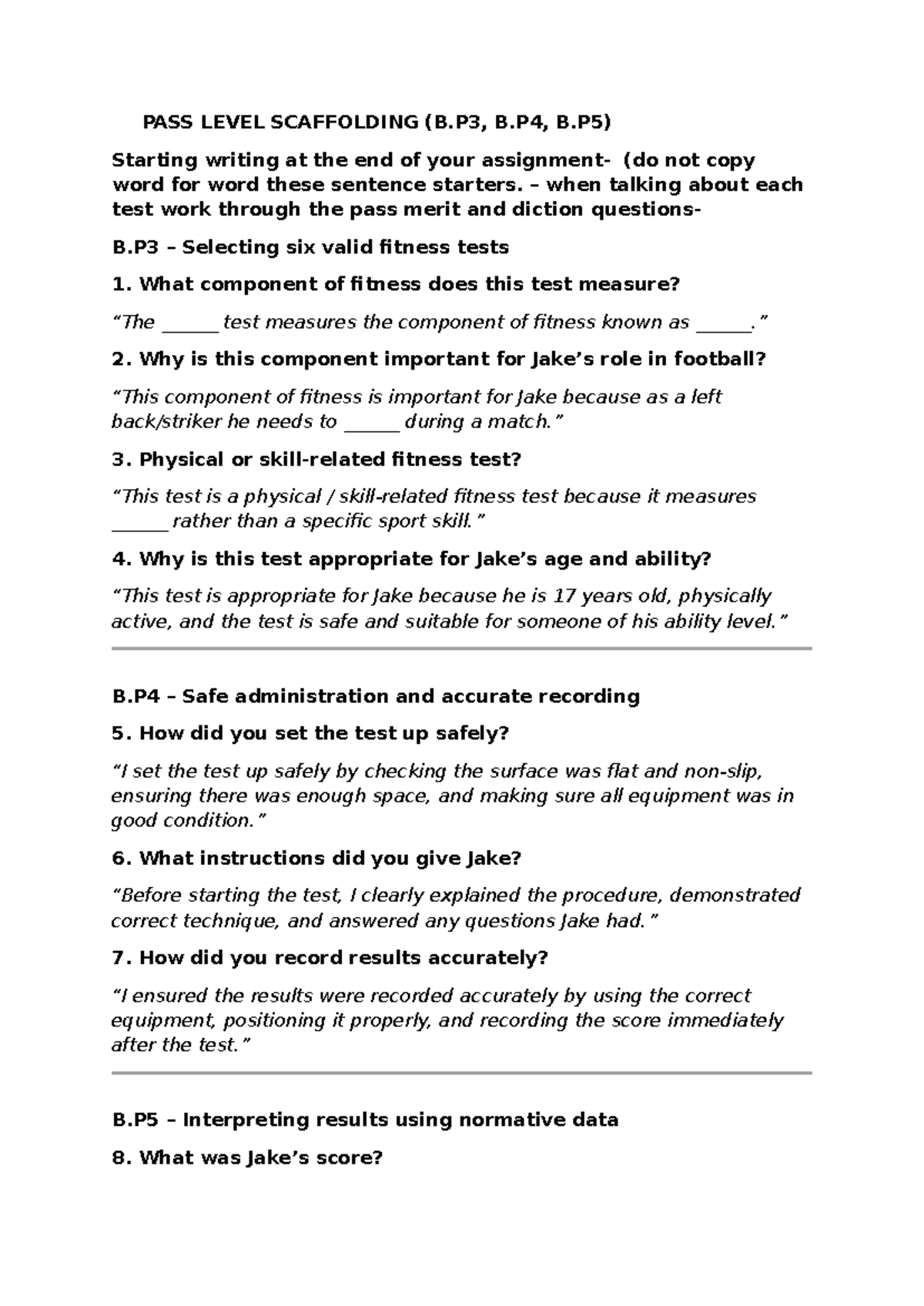 PASS LEVEL SCAFFOLDING & DISTINCTION ANALYSIS (B.P3, B.P4, B.P5, AB.D1 ...