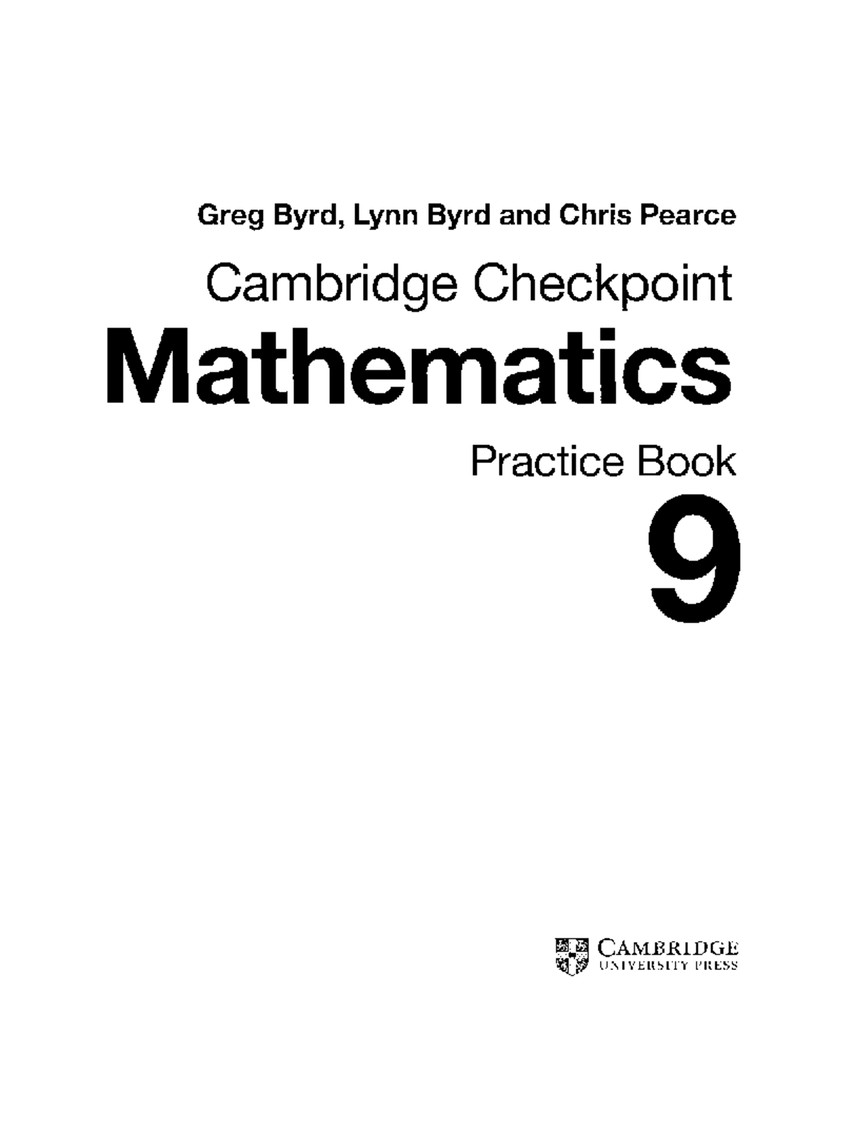 Cambridge Checkpoint Mathematics 9 - Practice Book Overview and ...