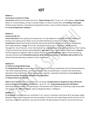 Iiiunit IOT - NOTES - UNIT III: IoT ARCHITECTURE M2M high- IETF ...