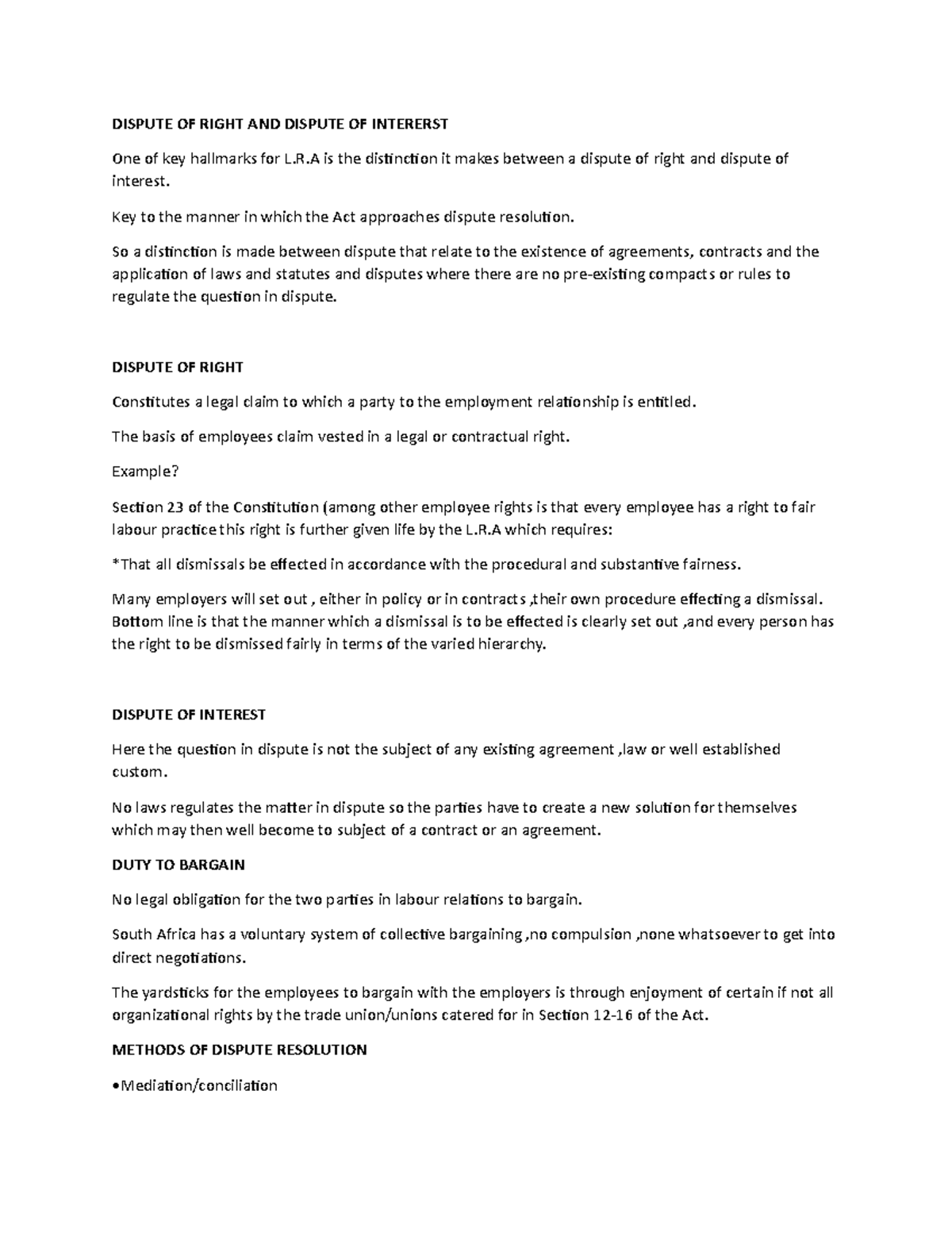 Dispute of Right vs. Interest: Key Insights under L.R.A Regulations ...