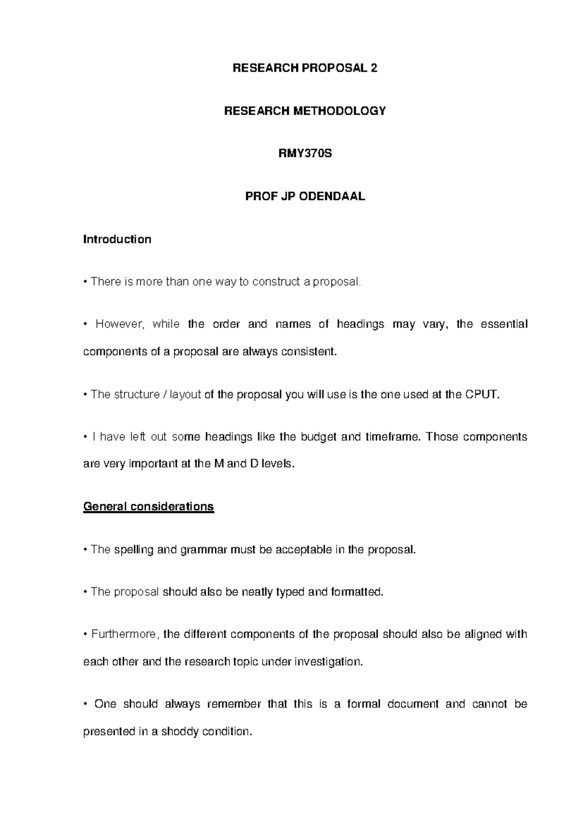Research Proposal 2 - RESEARCH PROPOSAL 2 RESEARCH METHODOLOGY RMY370S ...