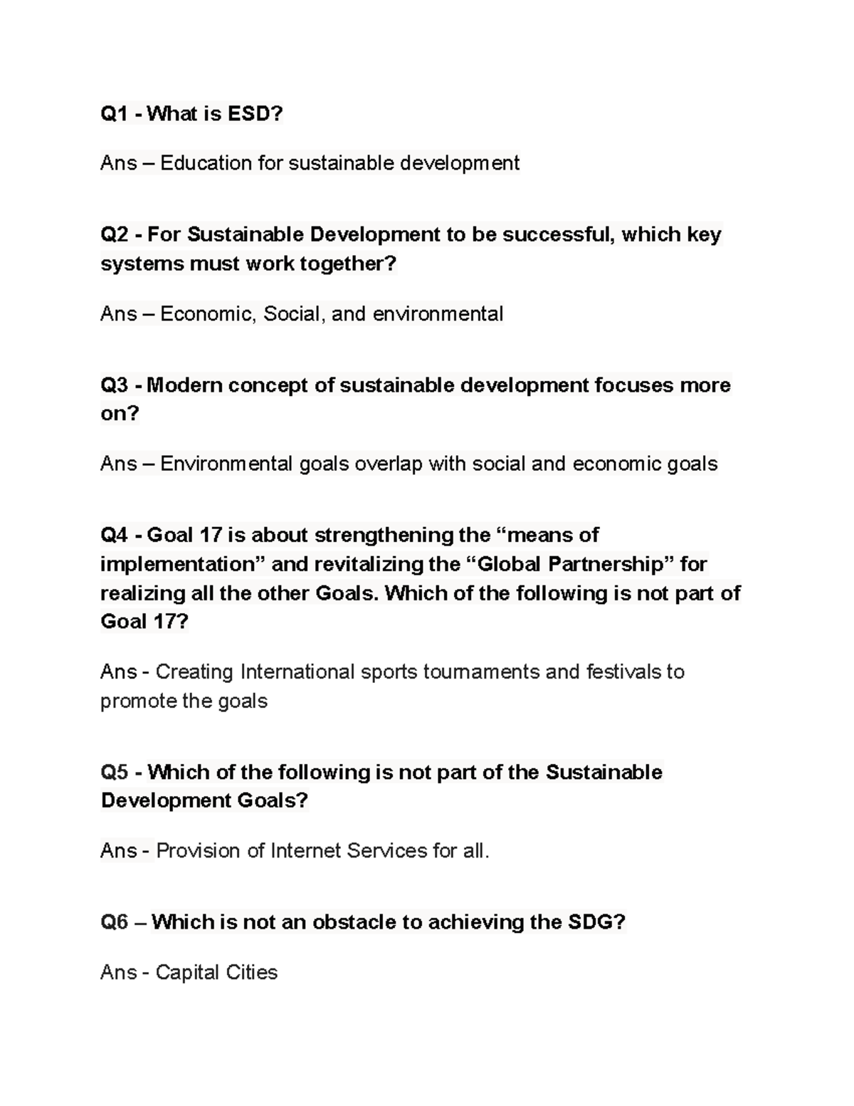 Quiz SCSH 1201: Key Concepts of Sustainable Development - Studocu