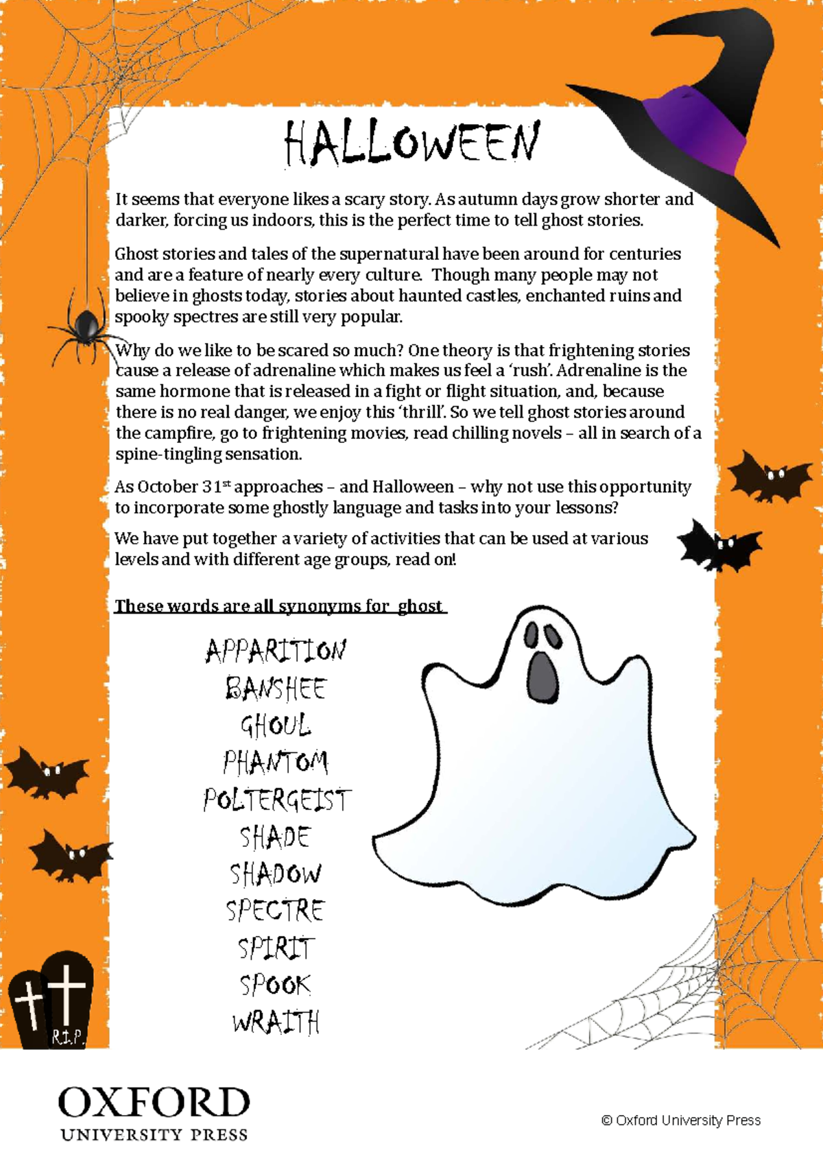 Halloween Worksheets - Summary for Med Physiology Course - Studocu