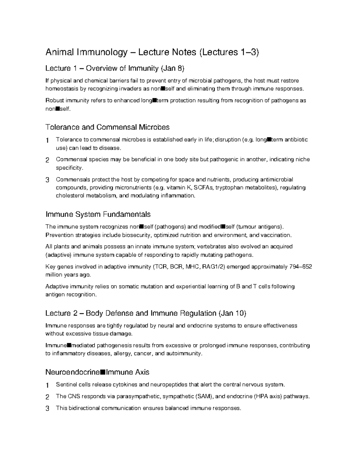 ANSC 4650 Animal Immunology Lecture Notes Overview - Studocu