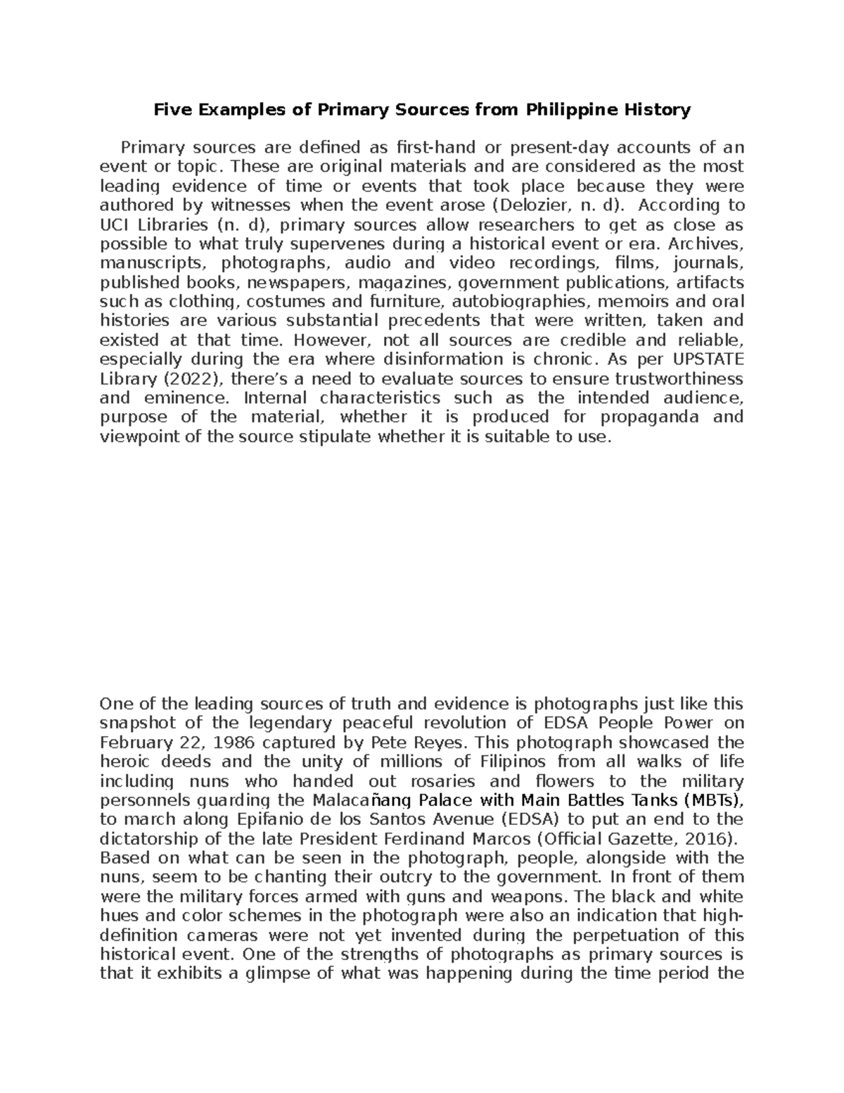 Five Examples of Primary Sources from Philippine History - These are ...