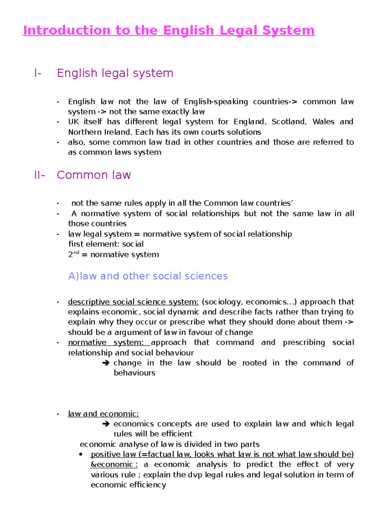 Introduction to the English Legal System: Key Concepts and Principles ...