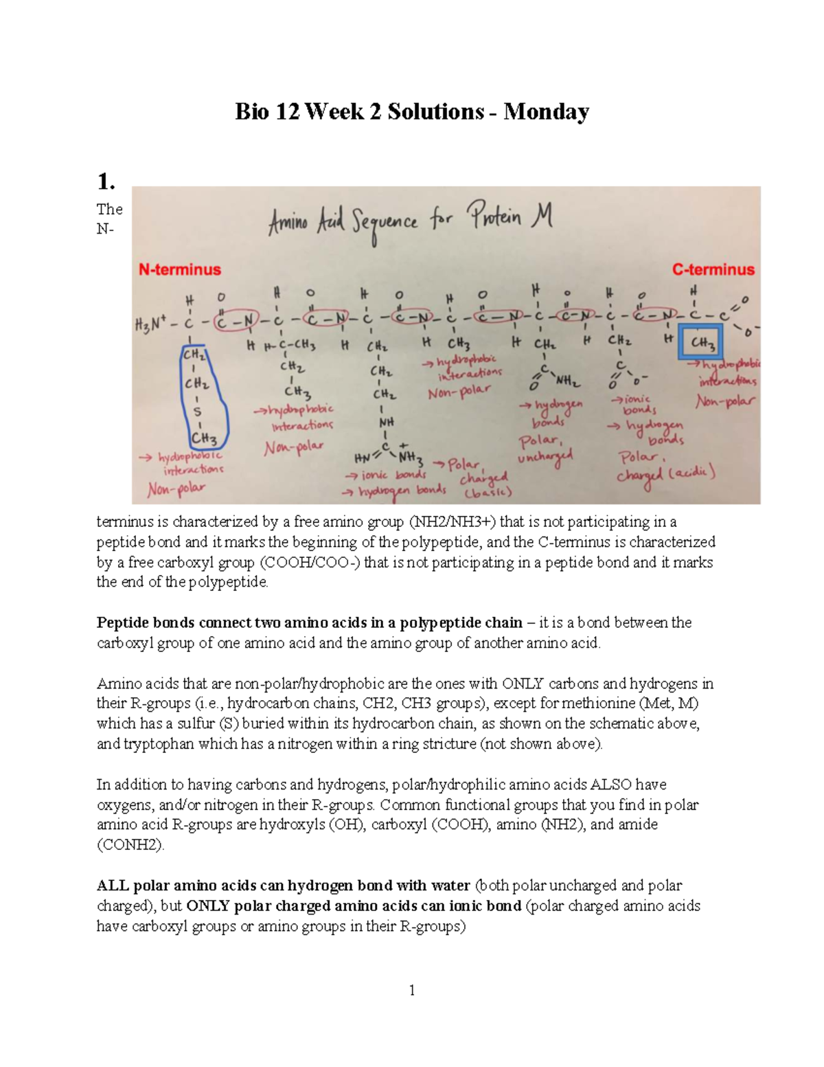 Solutions for Bio 12 9L Week 2 - Monday Exam Notes - Studocu
