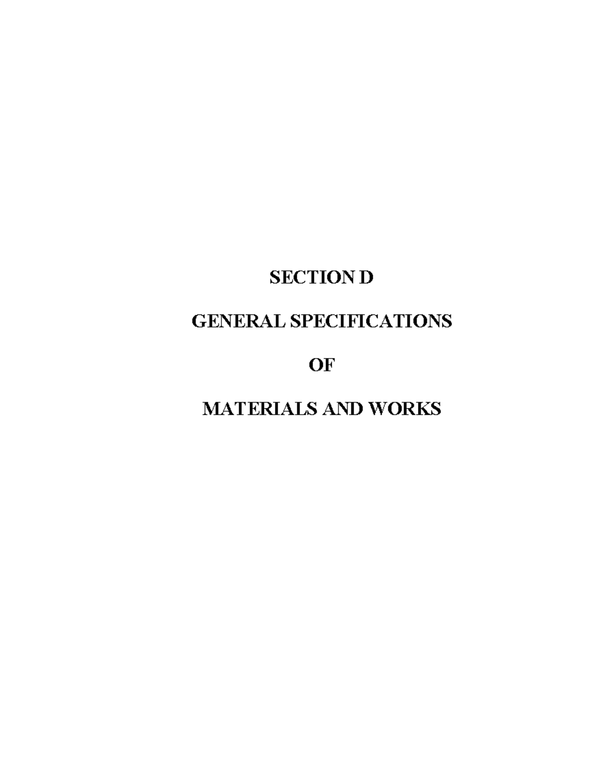 BMS SEC D&F - General Specifications of Materials and Works - Studocu