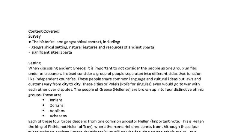 Geography of Ancient Sparta: Setting, Features & Resources (HIST 101 ...