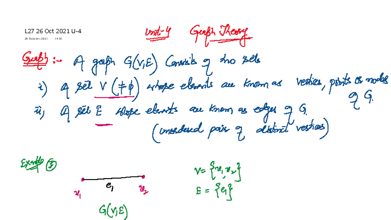 MTH136 Unit 4-6: Graph Theory Notes and Concepts - Studocu