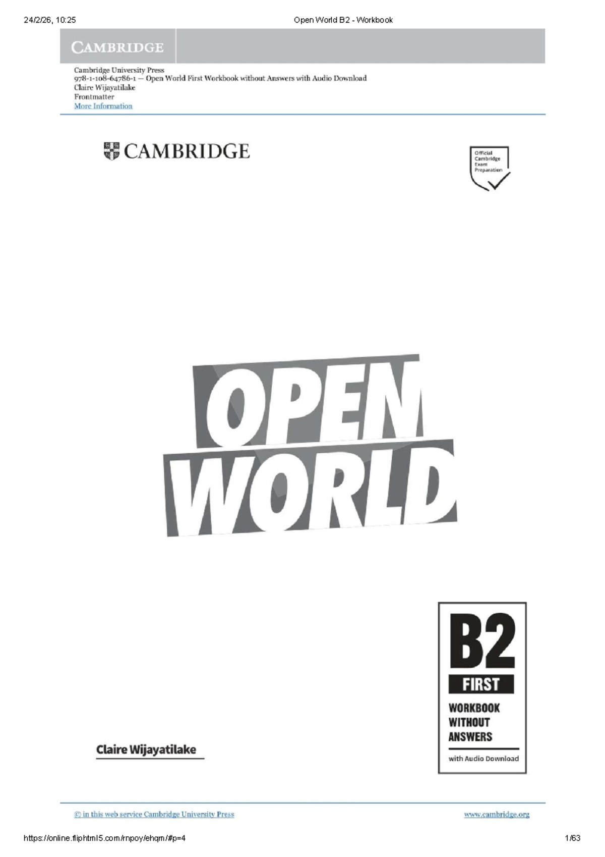 Open World B2 Workbook - Study Guide - Studocu