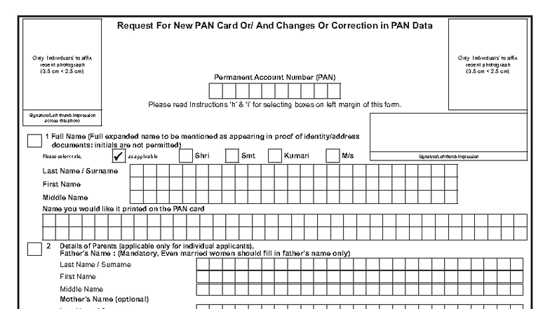 CSF Form Update for PAN Card Application and Corrections - Studocu