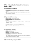 C723 - Quantitative analysis for business - Studocu