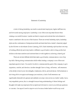Final Project PHL111 - Assignment - Final Project: Critical Essay Lilly ...
