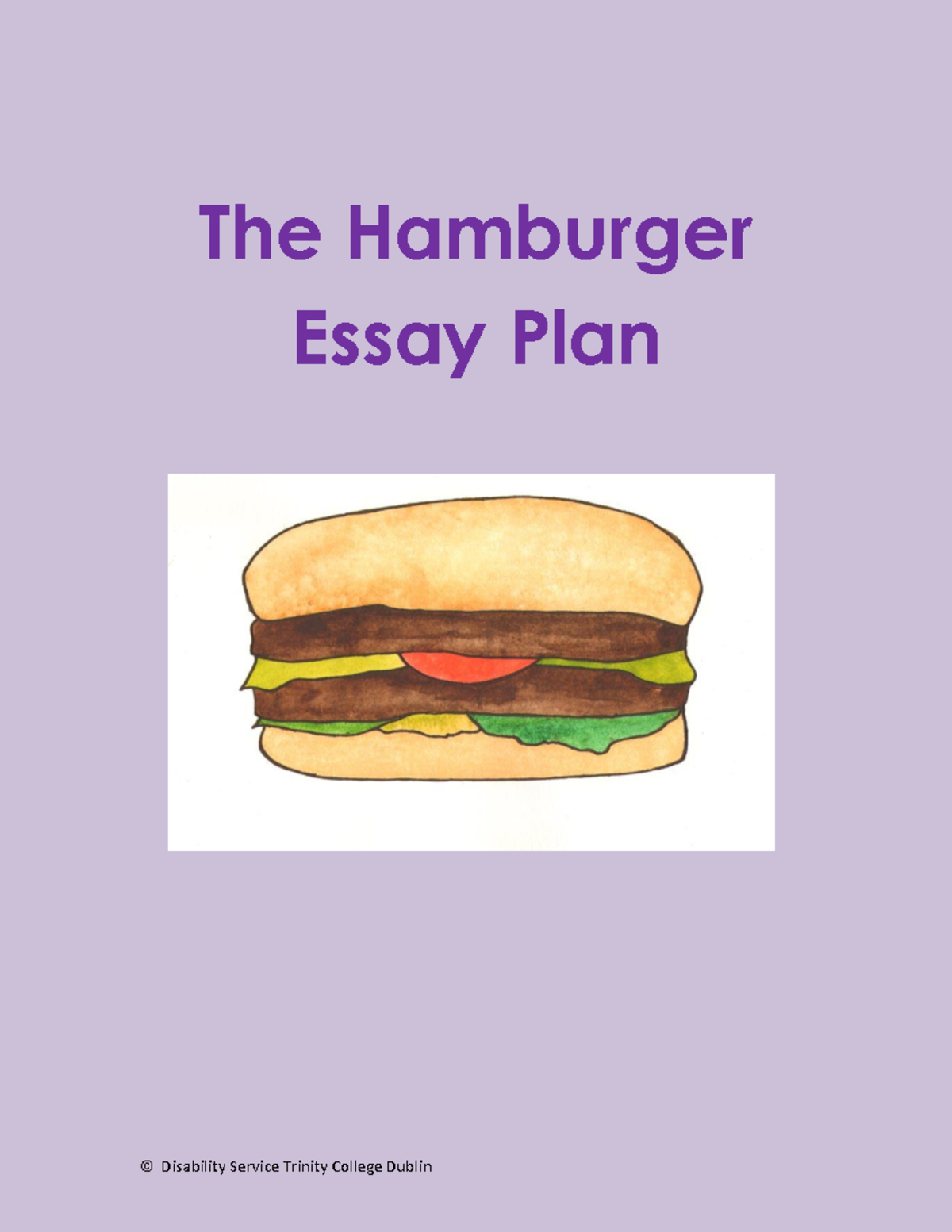 The Hamburger Essay Plan: Key Ingredients for Success in Essays - Studocu