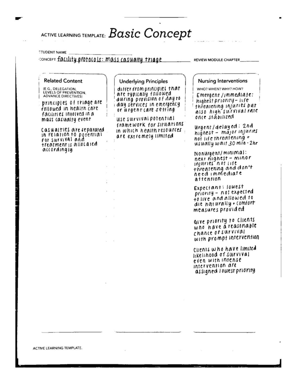 ATI Basic Concept Mass Casualty Triage - NU 307/8 - Studocu