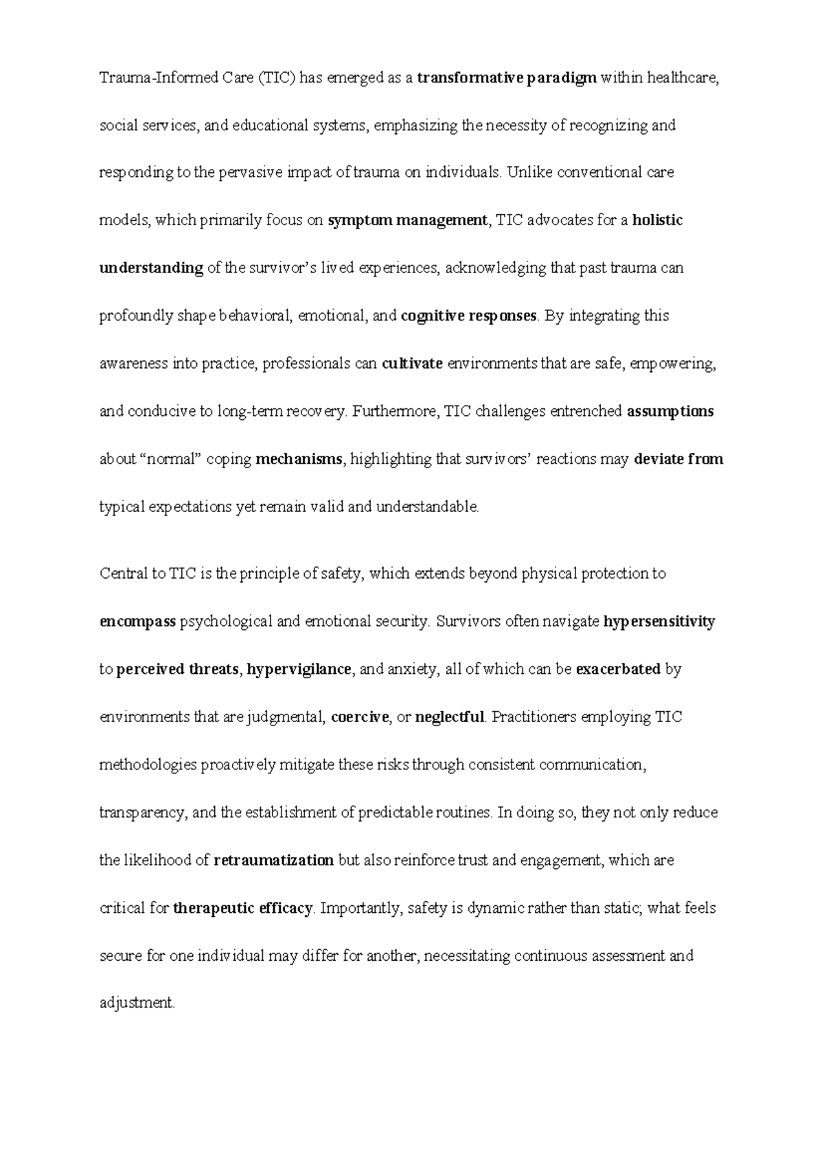 Transformative Trauma-Informed Care (TIC) in Healthcare & Education ...