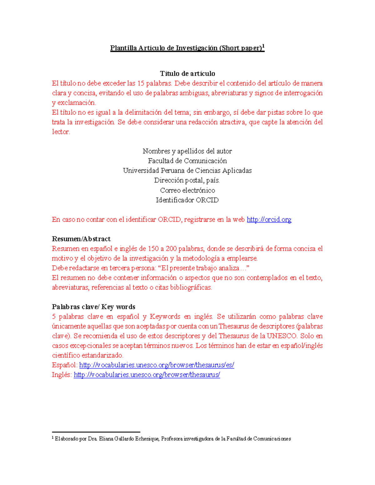 Plantilla de Artículo de Investigación (Short Paper) 2024 1 - Studocu