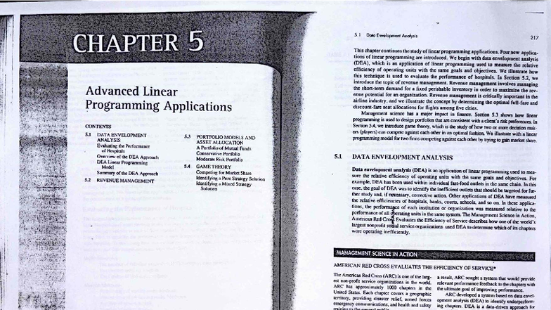 Advanced Linear Programming Applications: Chapter 5 - Data Envelopment Analysis - Studocu