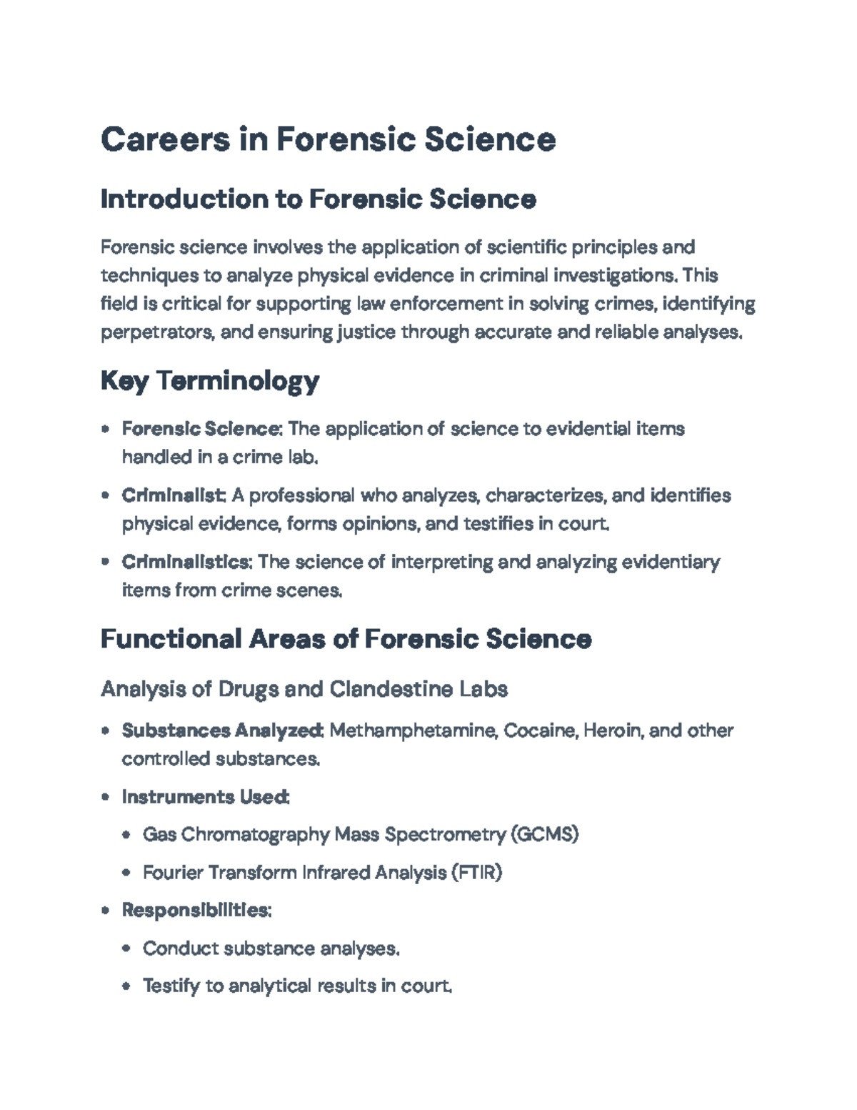 Careers in Forensic Science: Educational Paths and Opportunities ...