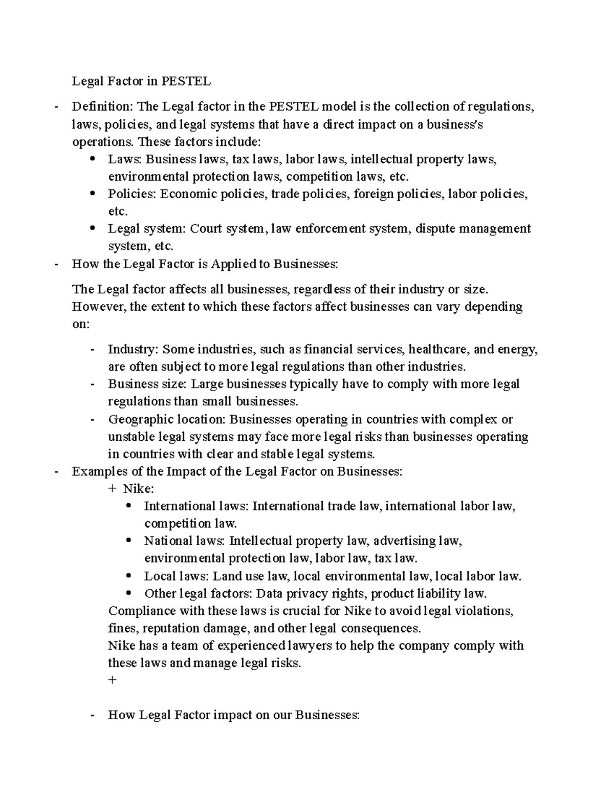 Legal Factors in PESTEL Analysis for Business - Overview and Impact ...