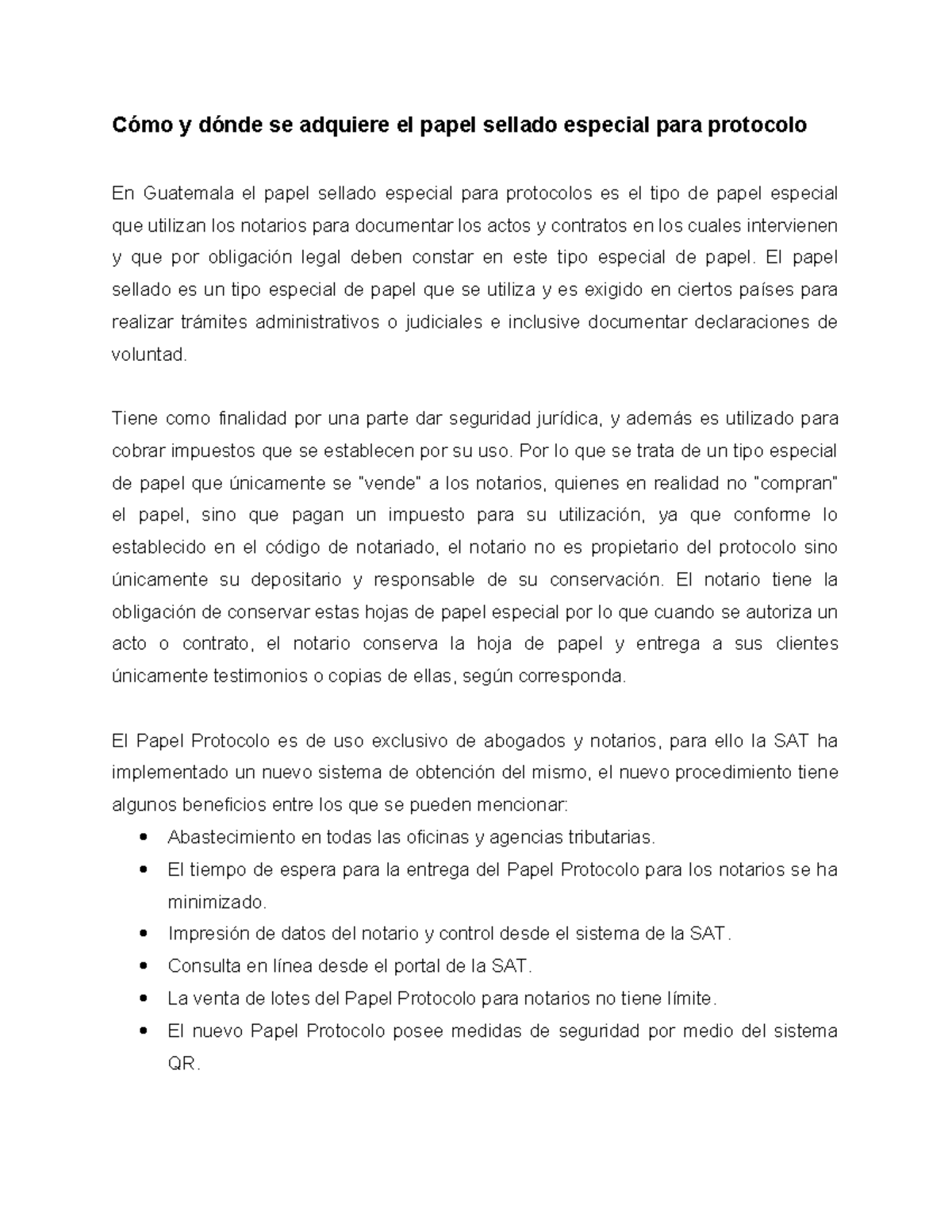 Guía para Adquirir Papel Sellado Especial para Protocolo en Guatemala - Studocu