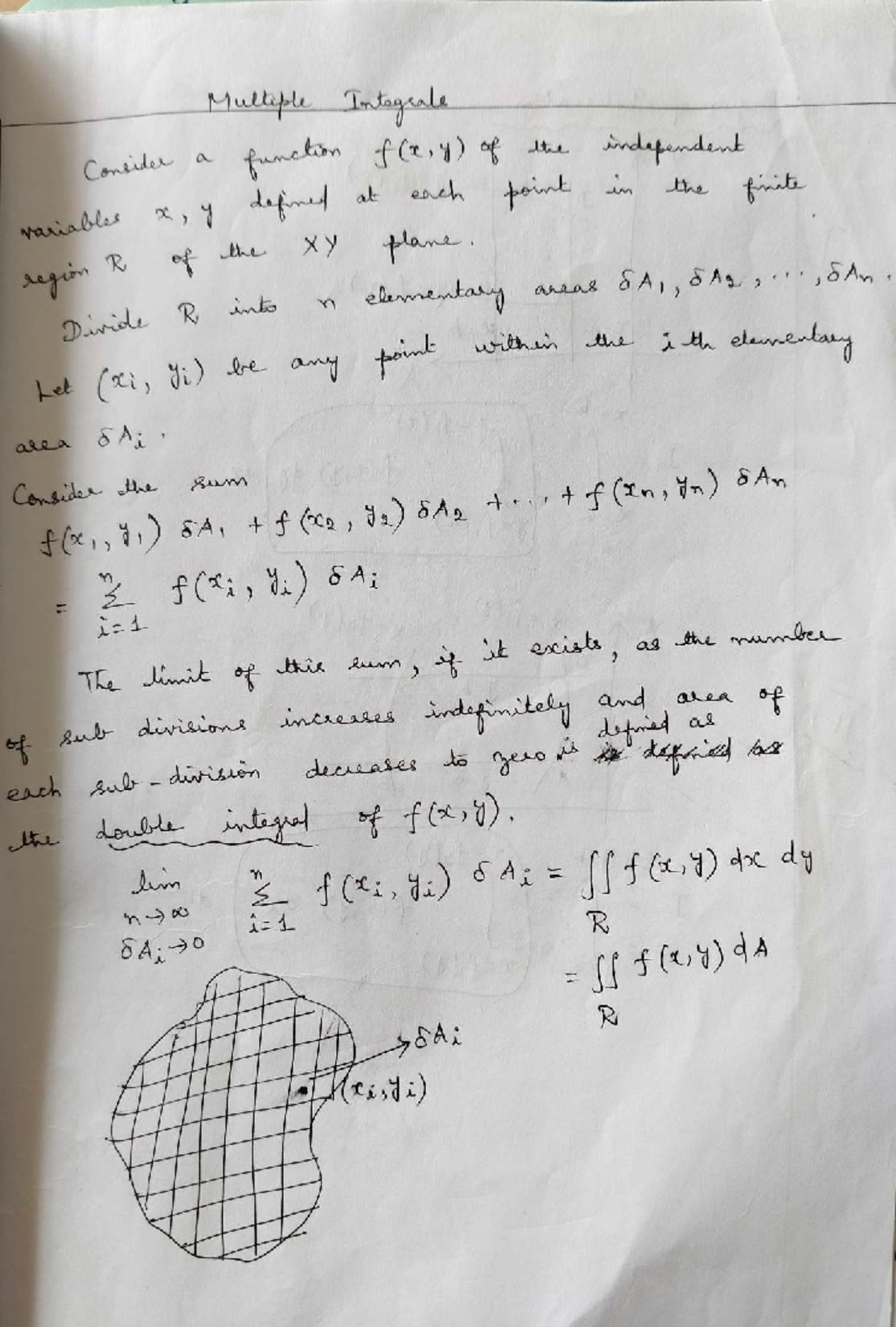 Multiple Integrals: UNIT 1 - Comprehensive Notes on Double Integration ...