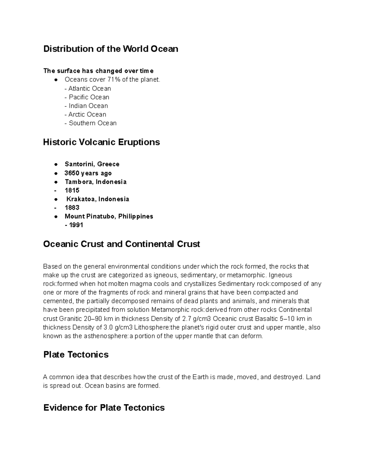 Module 02: Ocean Basins & Plate Tectonics Study Notes - Studocu