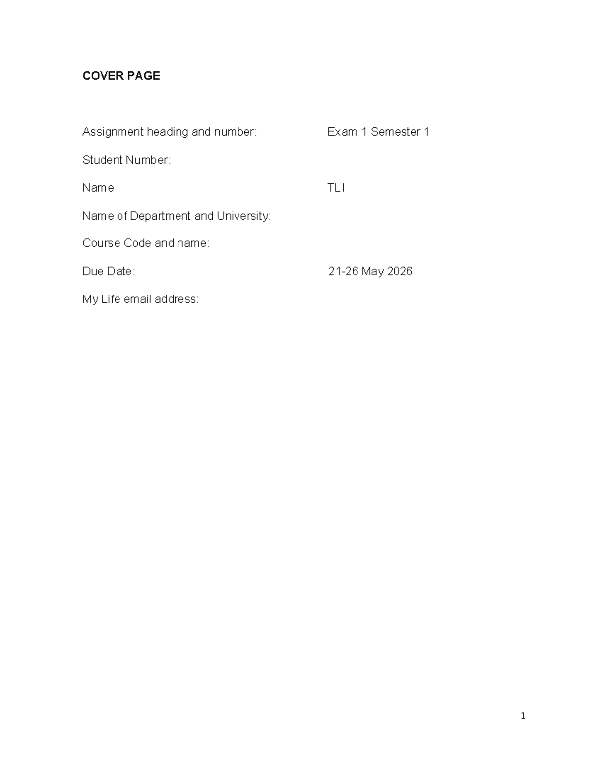 TLI-UL Exam 1 Assignment: Criminal Practice & Litigation Skills - Studocu